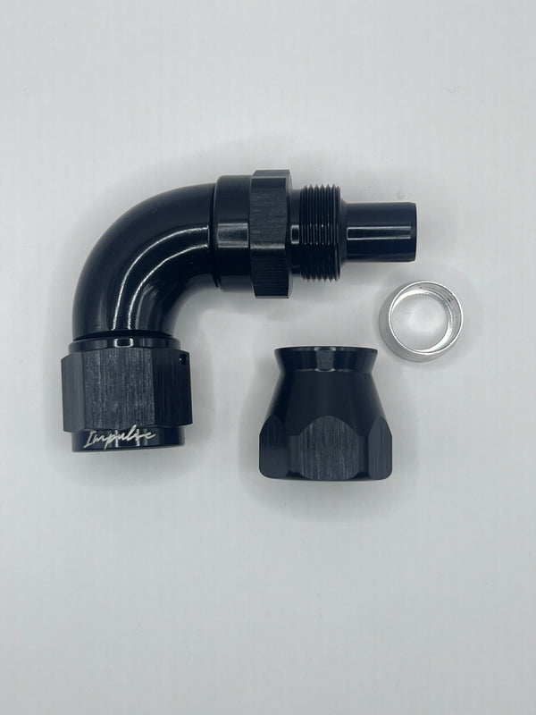-4AN 200 Series Full Flow Fiitting 90° Black – Impulse Performance Parts